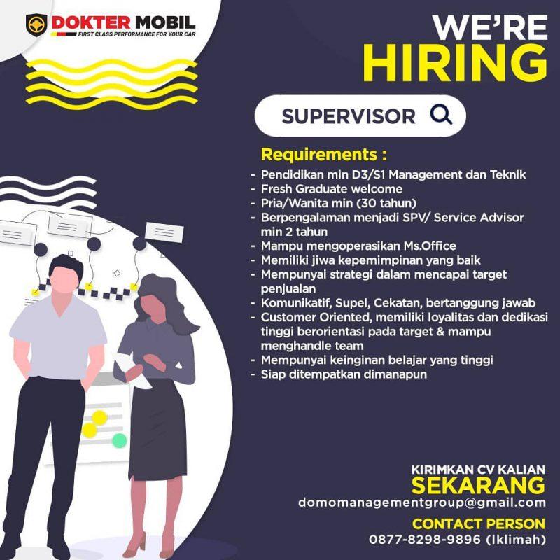 Lowongan Kerja Supervisior di PT. Domo Management Group - JakartaKerja