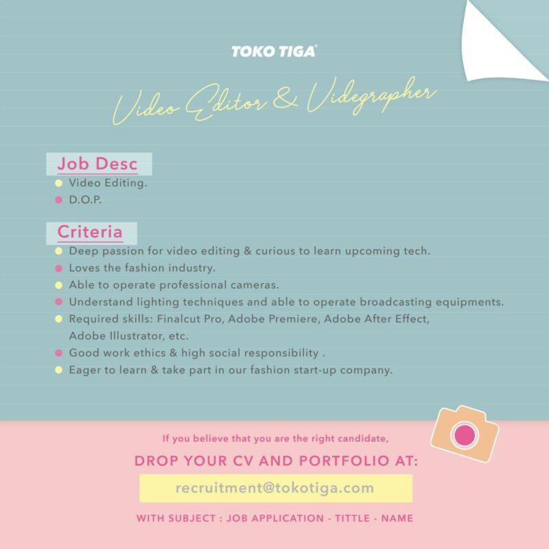 Lowongan Kerja Video Editor & Videographer - Photographer & Photo ...