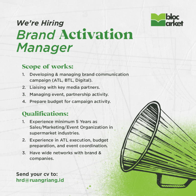 Lowongan Kerja Brand Activation Manager - Product Development - Social ...