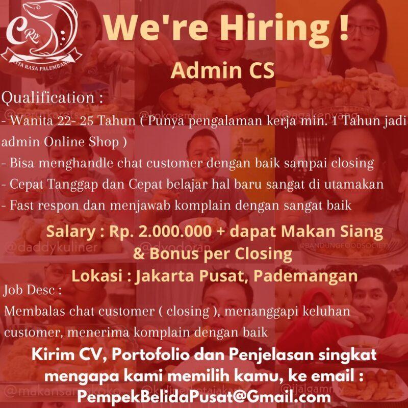 Lowongan Kerja Admin CS di Pempek Belida Pusat - JakartaKerja