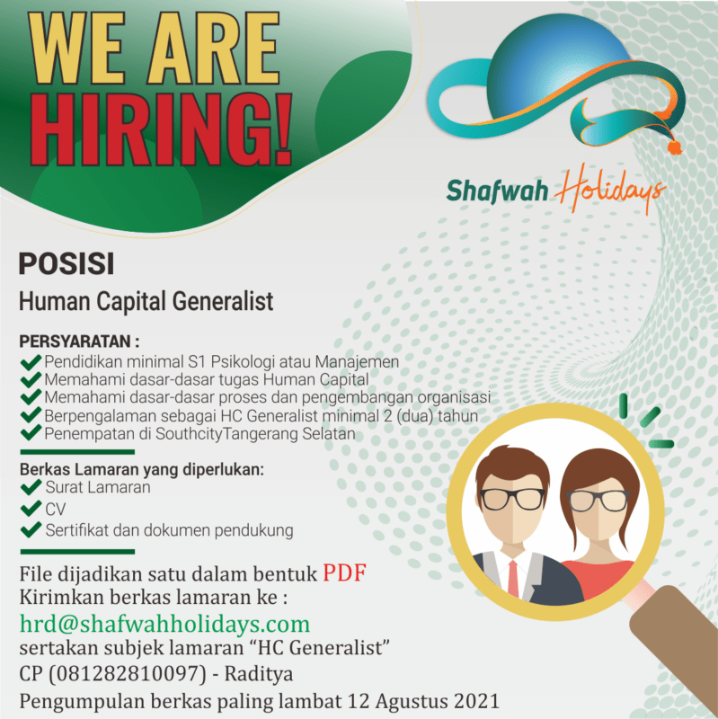Lowongan Kerja Human Capital Generalist di PT. Shafwah Global Utama - JakartaKerja