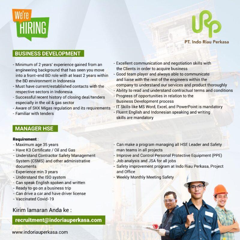 Lowongan Kerja Business Development - Manager HSE di PT. Indo Riau ...