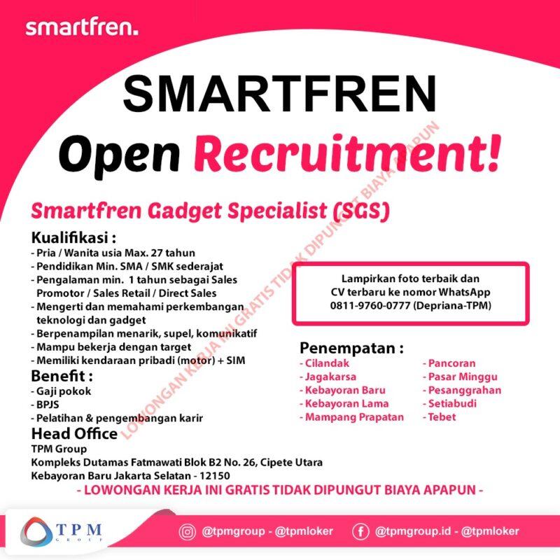 Lowongan Kerja Smartfren Gadget Specialist (SGS) di TPM Group ...