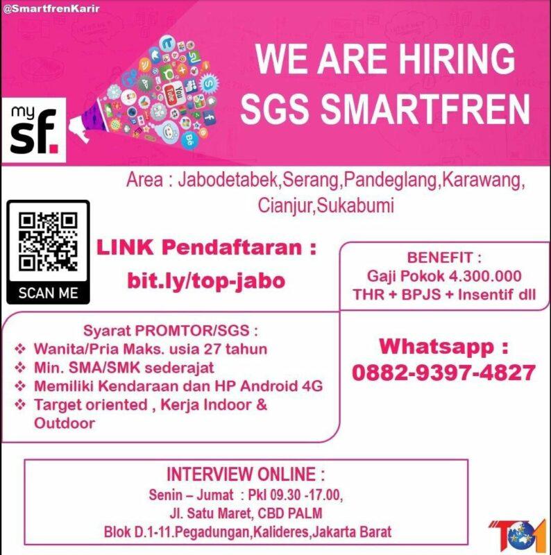 Lowongan Kerja SGS (Smartfren 4G Specialist)/Sales Promotor di PT. Tri Orion Prospekindo ...
