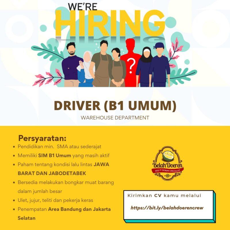 Lowongan Kerja Driver (B1 Umum) di Belah Doeren - JakartaKerja