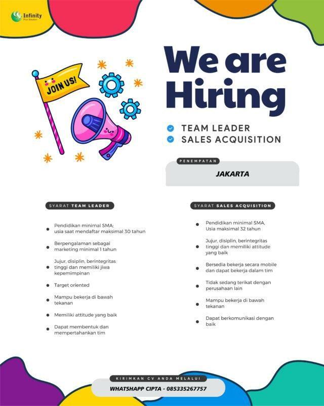 Lowongan Kerja Team Leader - Sales User Acqusition di PT. Infinity Plus ...