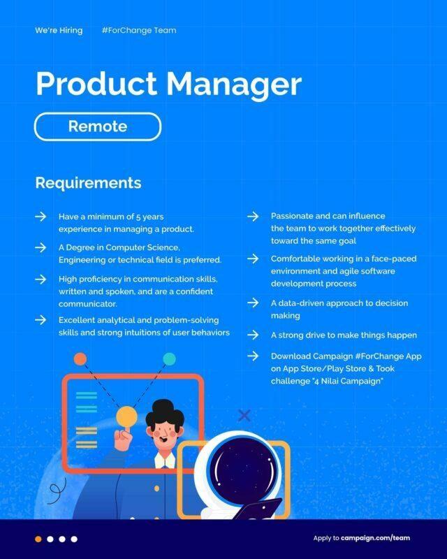 Lowongan Kerja Product Manager di Campaign.com - JakartaKerja
