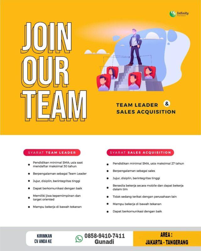 Lowongan Kerja Team Leader - Sales Acquisition di PT. Infinity Plus ...
