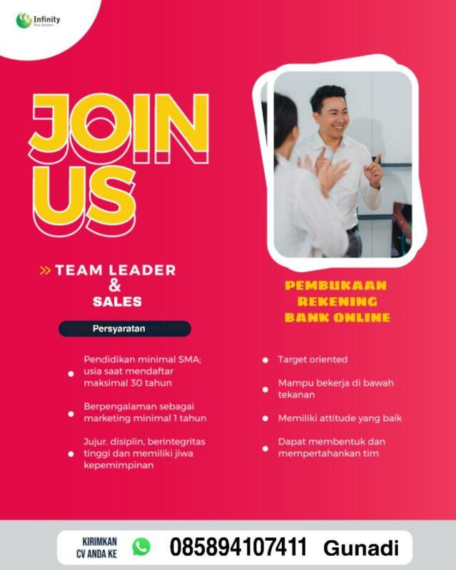 Lowongan Kerja Team Leader & Sales di PT. Infinity Plus Solution ...