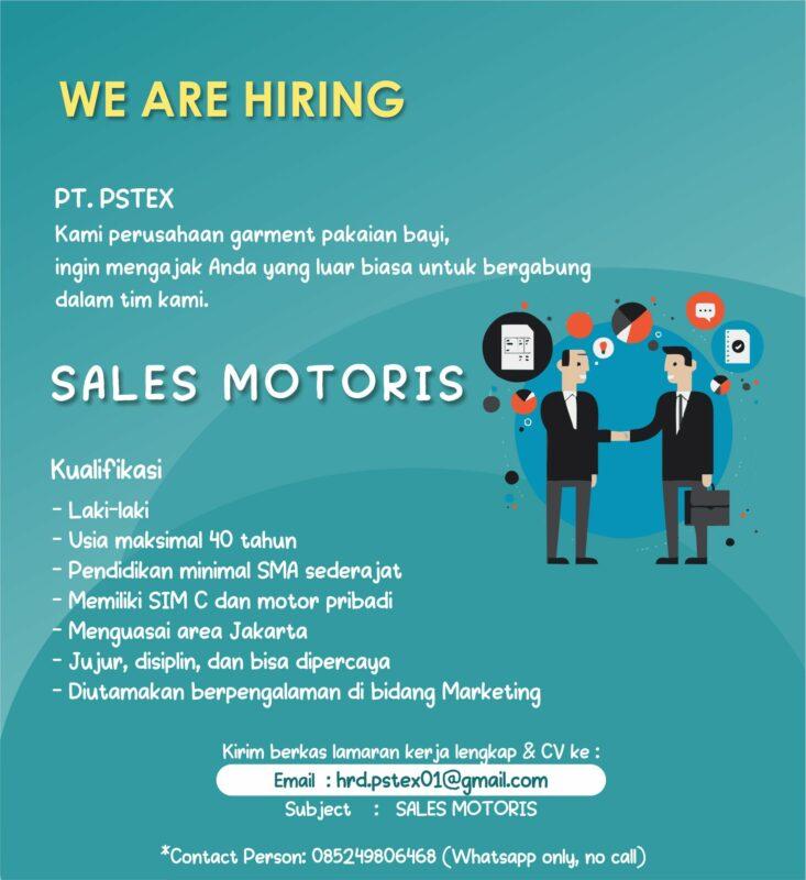 Lowongan Kerja Sales Motoris di PT. PSTEX - JakartaKerja