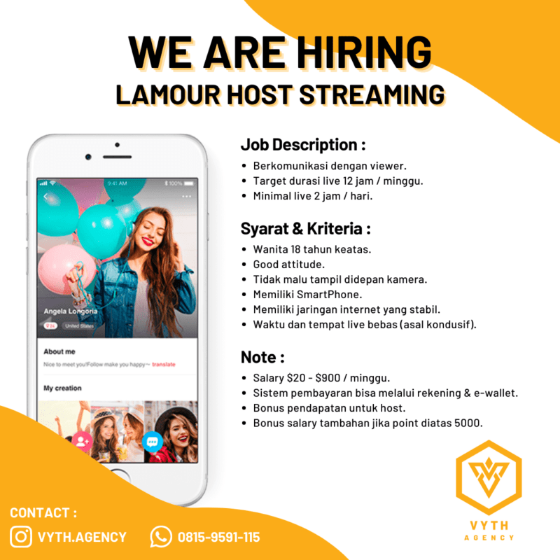 Lowongan Kerja Host Live Streaming di VYTH Agency - JakartaKerja