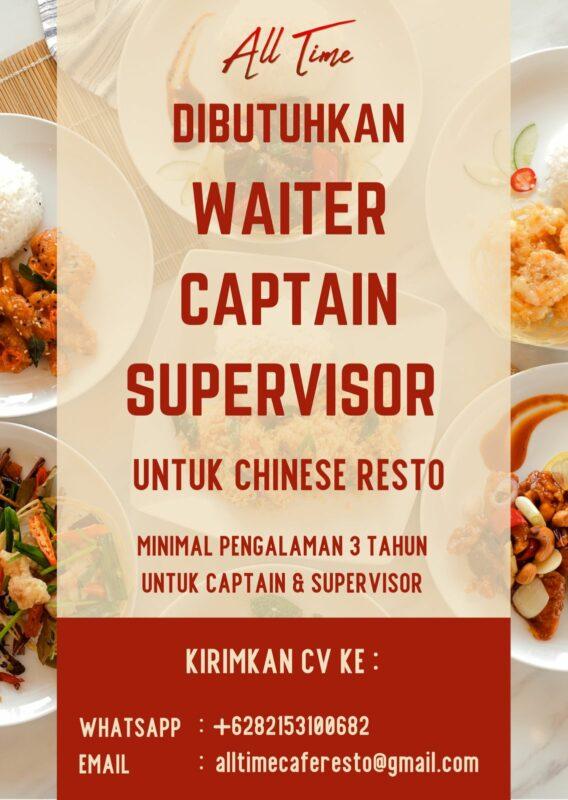 Lowongan Kerja Waiter - Captain Waiter - Supervisor - Barista di All ...