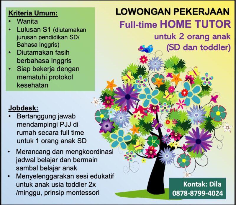 Lowongan Kerja Fulltime Home Tutor di Ibu Dila - JakartaKerja