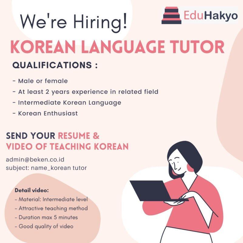 Lowongan Kerja Korean Language Tutor di EduHakyo - JakartaKerja