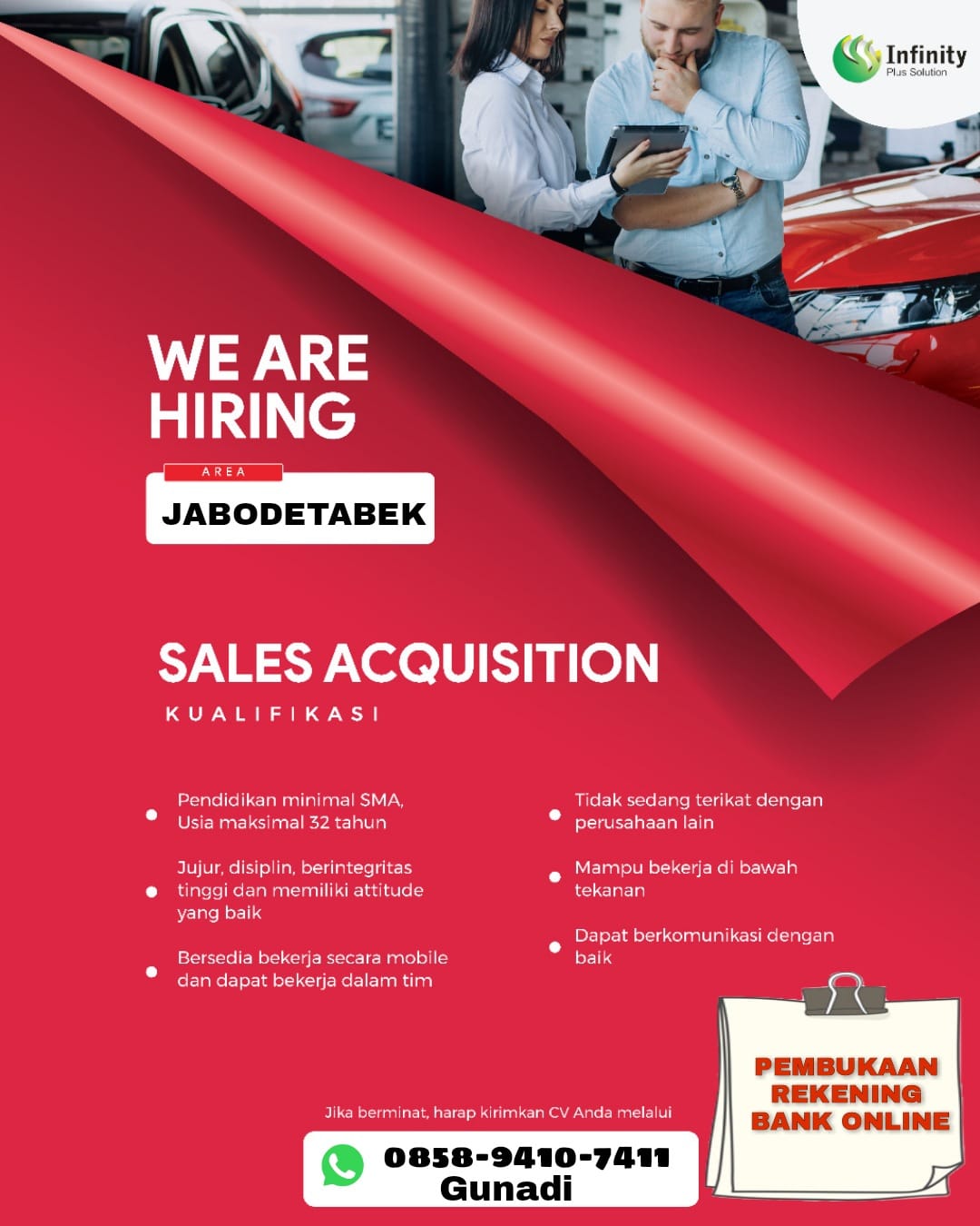 Lowongan Kerja Sales Acquisition di PT. Infinity Plus Solution ...