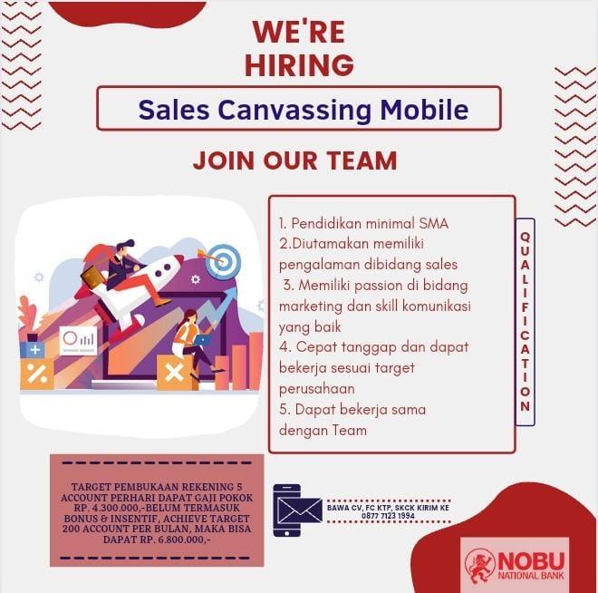 Lowongan Kerja Sales Canvassing Mobile di Nobu Bank - JakartaKerja