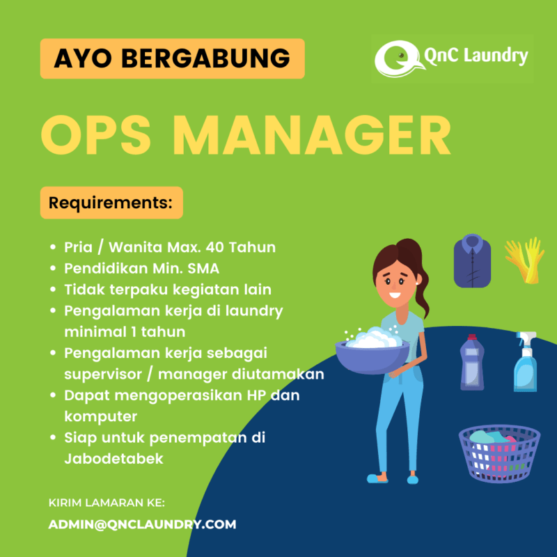 Lowongan Kerja Manager Operasional di QnC Laundry - JakartaKerja