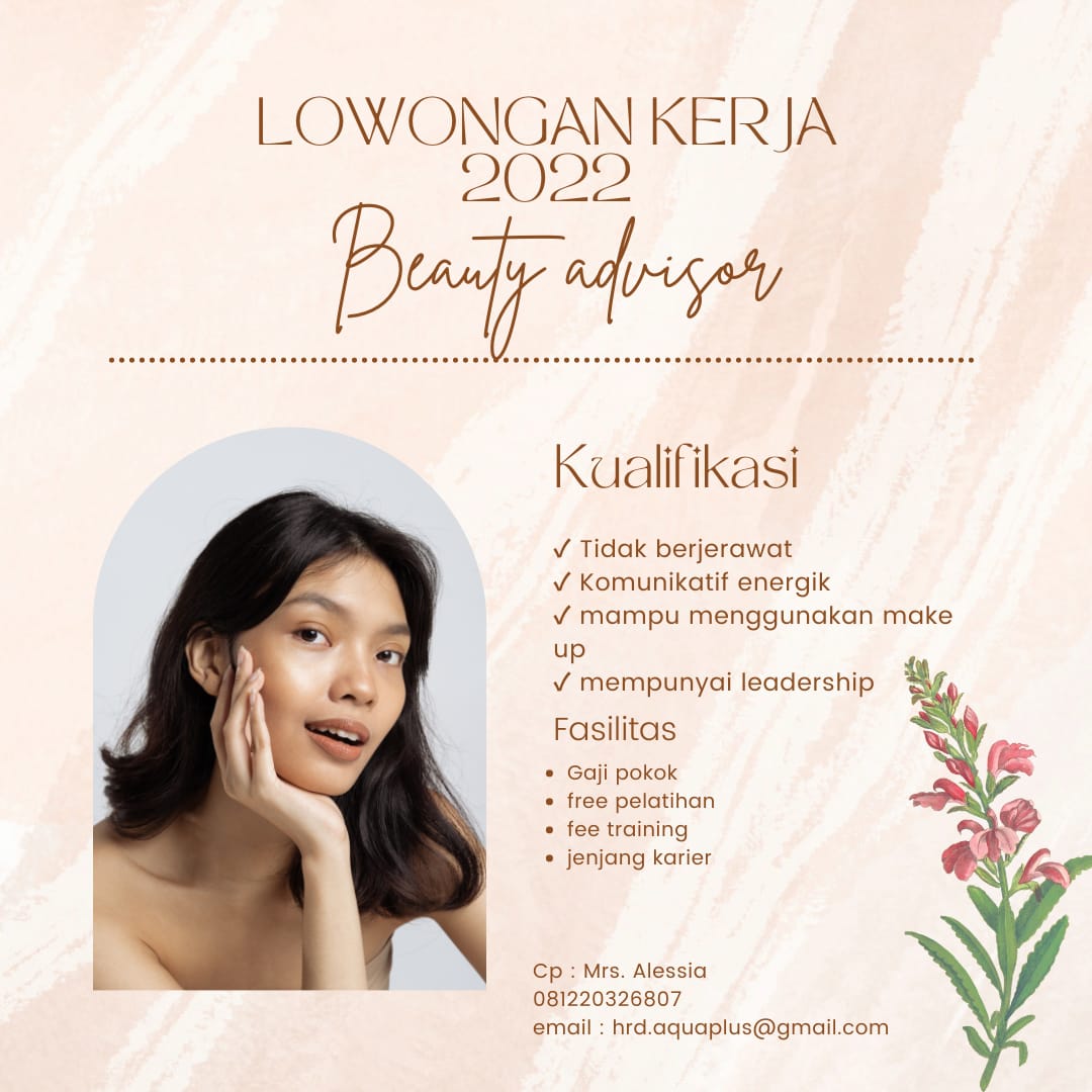Lowongan Kerja Beauty Advisor di Aqua+ Series - JakartaKerja