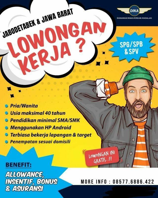 Lowongan Kerja Team Leader/Supervisor - SPG/SPB di PT. DIKA - JakartaKerja