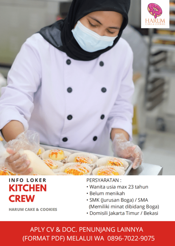 Lowongan Kerja Kitchen Crew di Harum Cake & Cookies - JakartaKerja