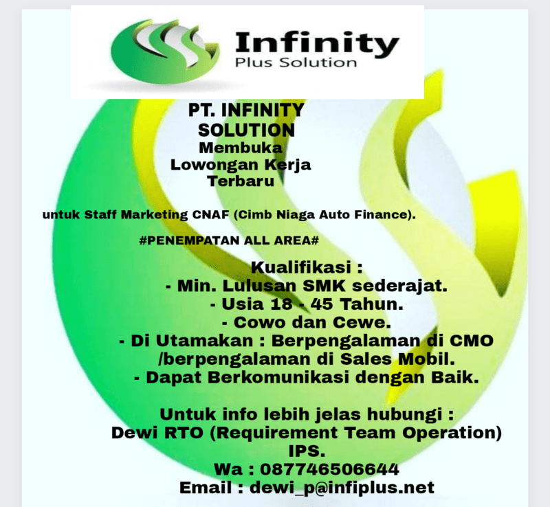 Lowongan Kerja Marketing CNAF (CIMB Niaga Auto Finance) - Telemarketing Produk KTA - SPV/Leader ...