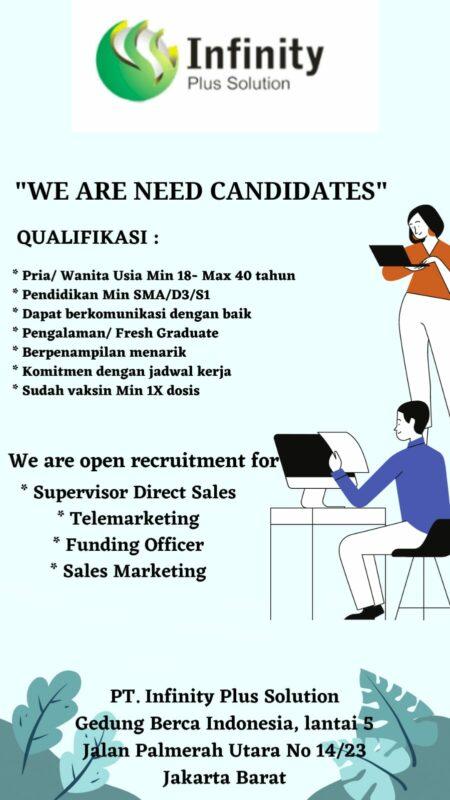 Lowongan Kerja Supervisor Direct Sales - Direct Sales - Telemarketing - Funding Officer di PT ...