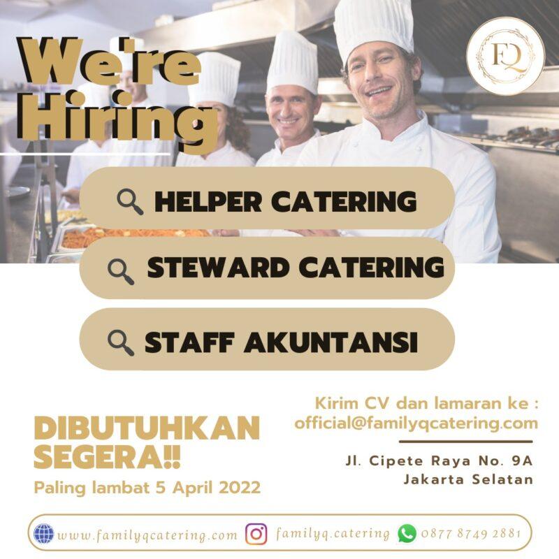Lowongan Kerja Helper Catering - Steward Catering - Staff Akuntansi di ...