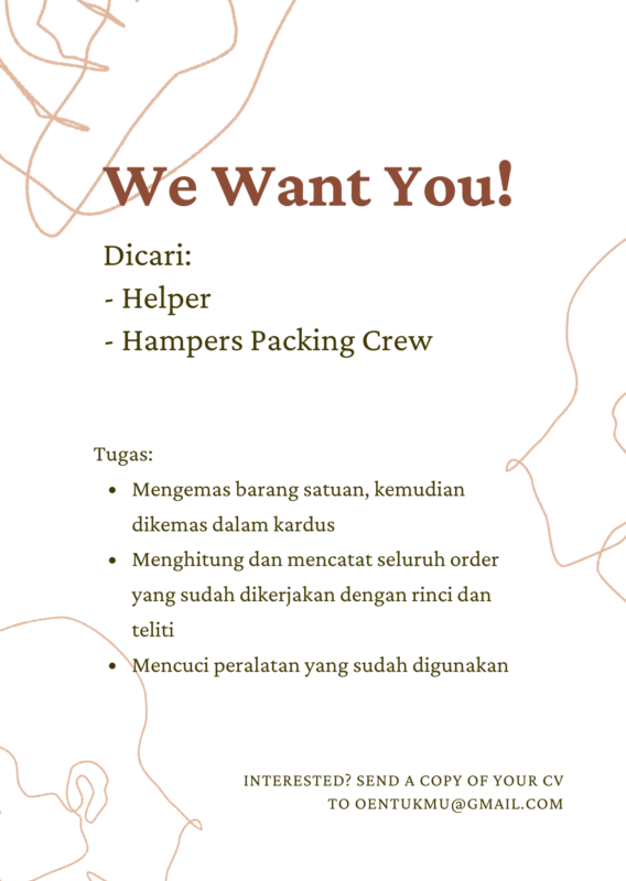Lowongan Kerja Helper - Hampers Packing Crew di Oentukmu - JakartaKerja