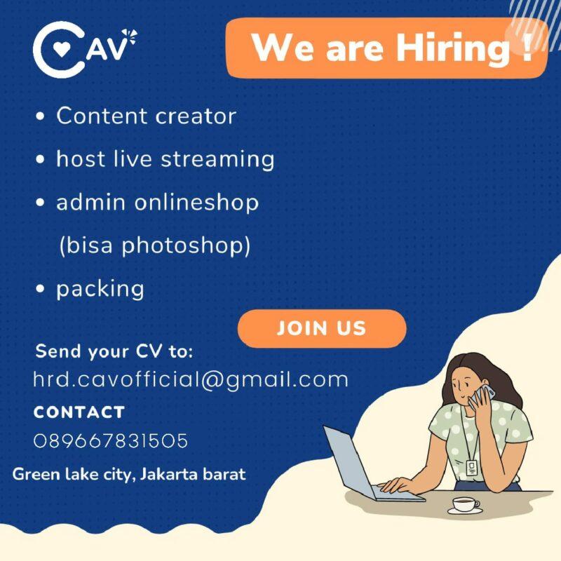 Lowongan Kerja Content Creator - Host Live Streaming - Admin Onlineshop (Bisa Photoshop ...