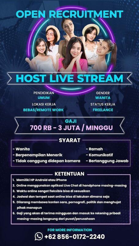 Lowongan Kerja Host Live Streaming di Mine Management - JakartaKerja