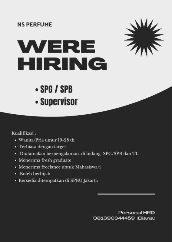 Lowongan Kerja SPG/SPB - Team Leader di NS Perfume - JakartaKerja