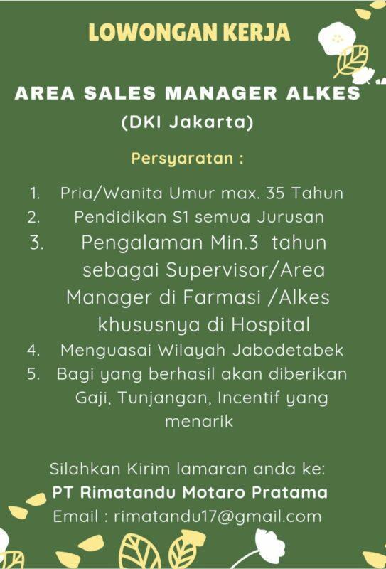 Lowongan Kerja Area Sales Manager di PT. Rimatandu Motaro Pratama ...