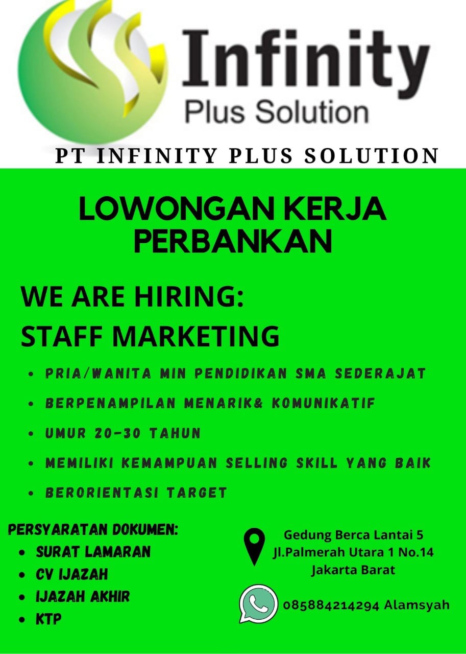 Lowongan Kerja Staff Marketing di PT. Infinity Plus Solution - JakartaKerja