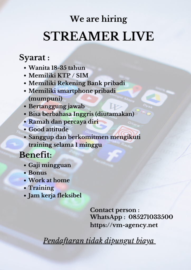 Lowongan Kerja Streamer/Host di VM Management - JakartaKerja