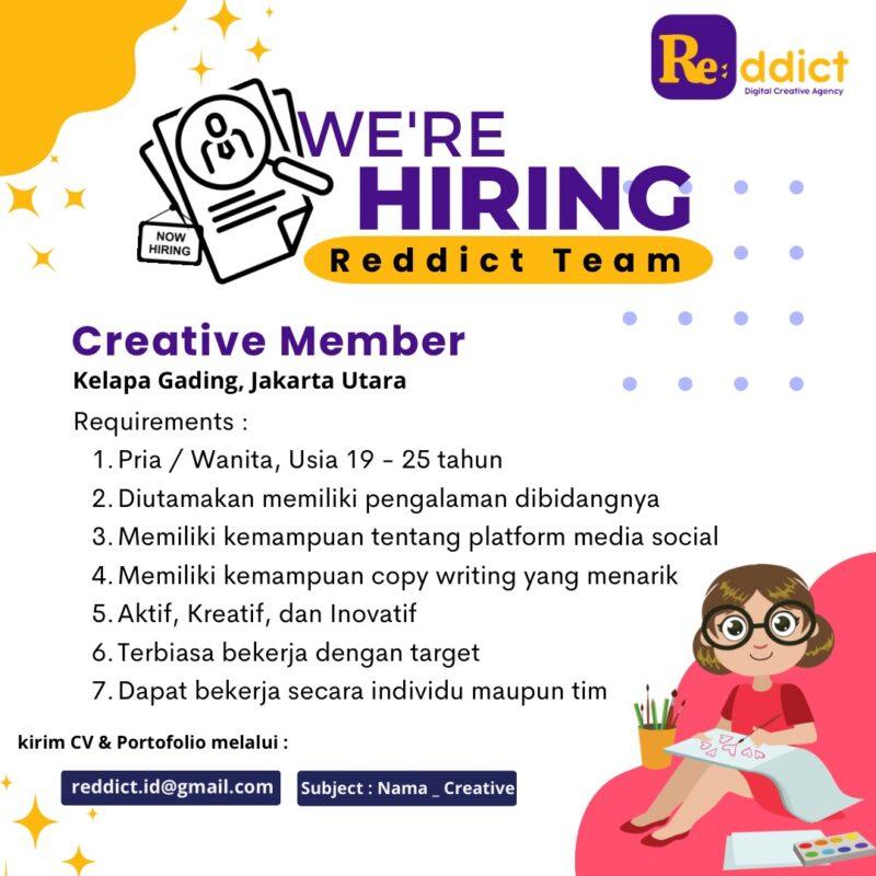 Lowongan Kerja Creative Member - Graphic Designer - Talent Social Media ...