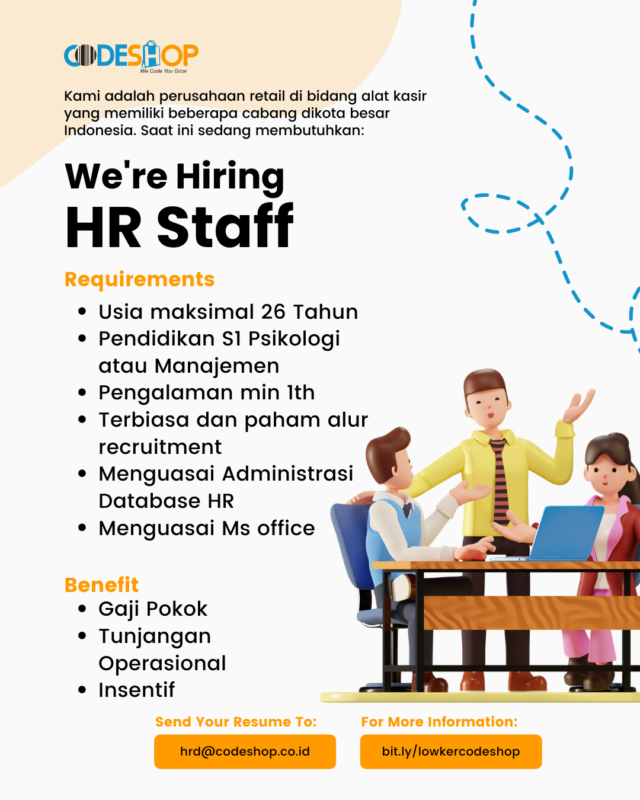 Lowongan Kerja HR Staff - Accounting Internal - Copywriter - Data ...