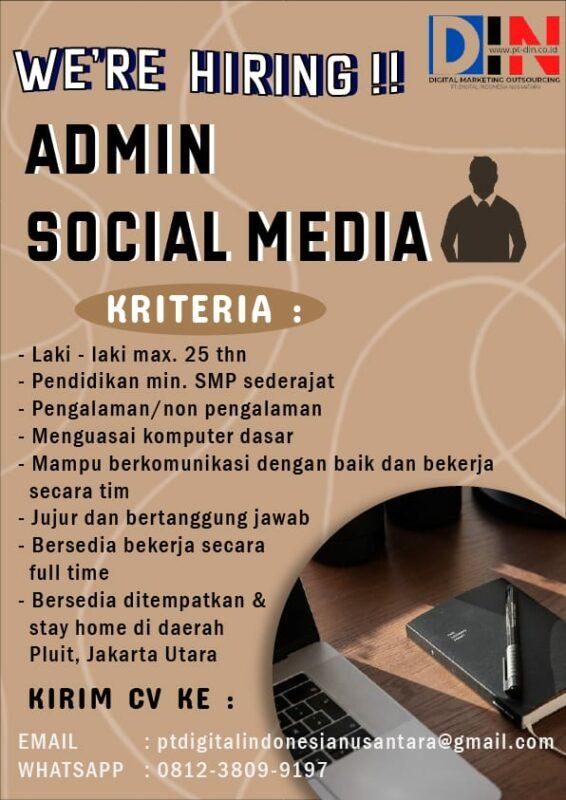 Lowongan Kerja Admin Sosial Media di PT. Digital Indonesia Nusantara - JakartaKerja