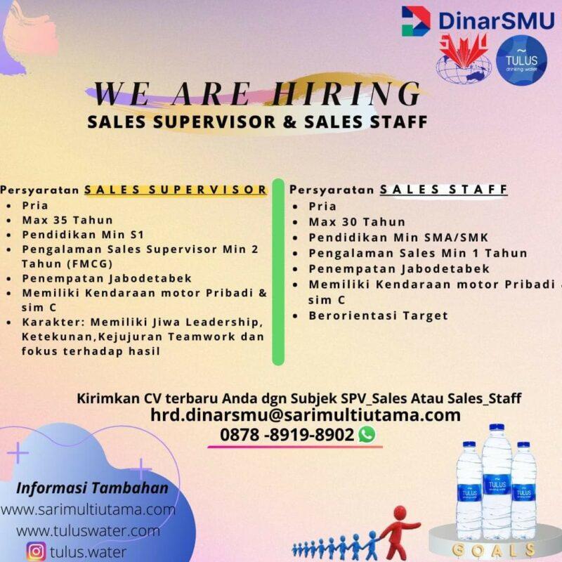 Lowongan Kerja Sales Supervisor - Sales Staff di PT. Sari Multi Utama ...