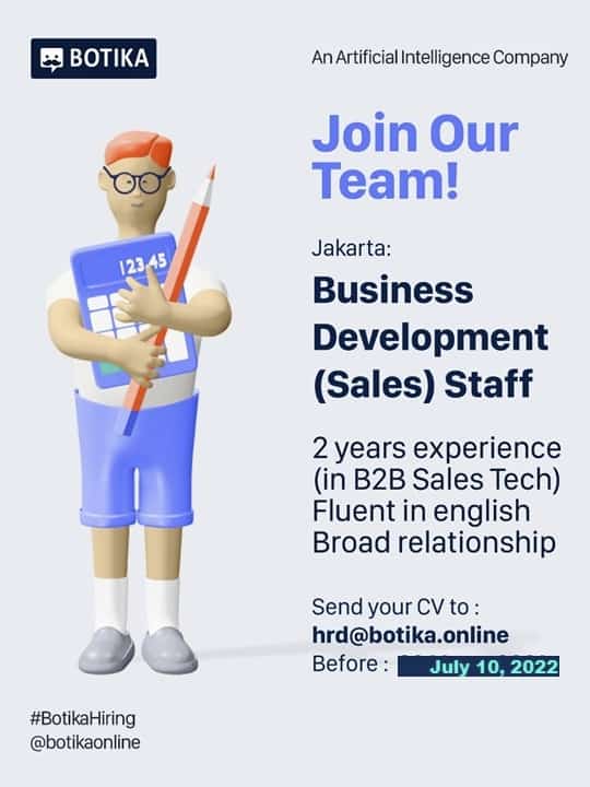 Lowongan Kerja Business Development (Sales) Staff di Botika - JakartaKerja