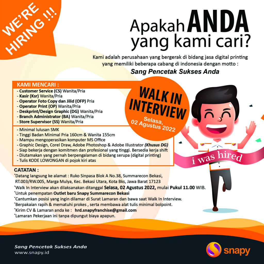 Lowongan Kerja Design Grafis - Deskprint - Opr. Fotocopy & Finishing ...