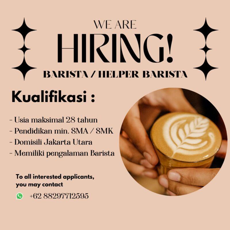 Lowongan Kerja Barista / Helper Barista - Cook - Waiters di Kopi Boleh Juga - JakartaKerja