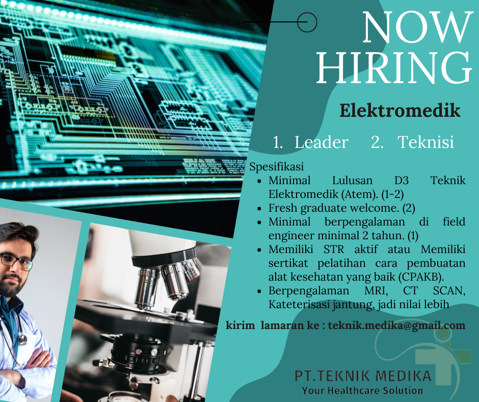 Lowongan Kerja Leader Elektromedik - Teknisi Elektromedik di PT. Teknik ...