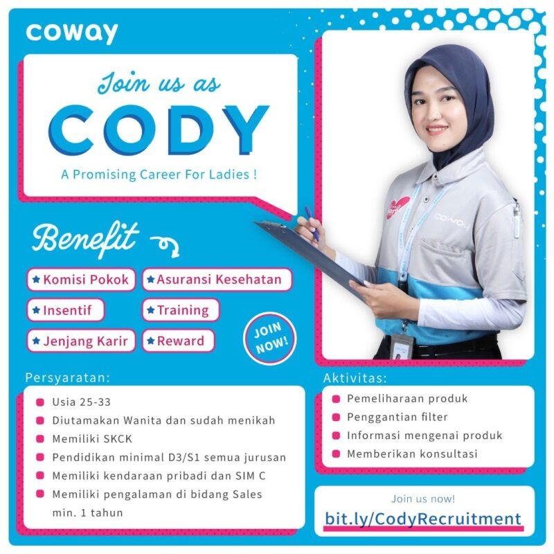 Lowongan Kerja CODY di Coway International Indonesia - JakartaKerja