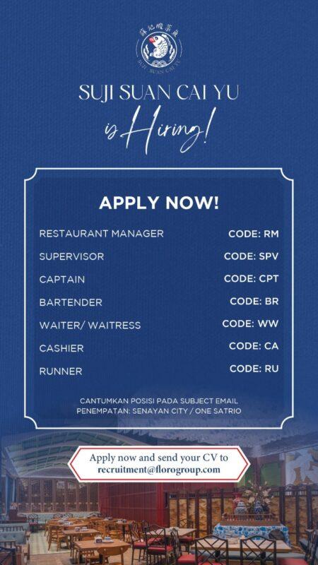 Lowongan Kerja Restaurant Manager - Supervisor - Captain - Bartender ...