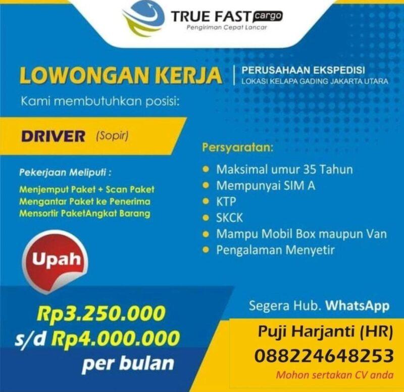Lowongan Kerja Driver (Sopir) di CV. Sejahtera Bersama Bangsa (True ...
