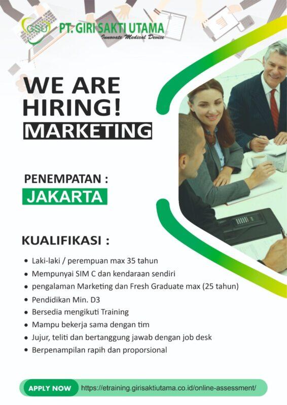 Lowongan Kerja Marketing di PT. Giri Sakti Utama - JakartaKerja