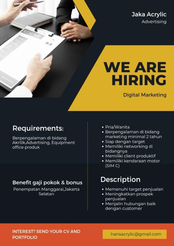 Lowongan Kerja Marketing di Jaka Acrylic Advertising - JakartaKerja