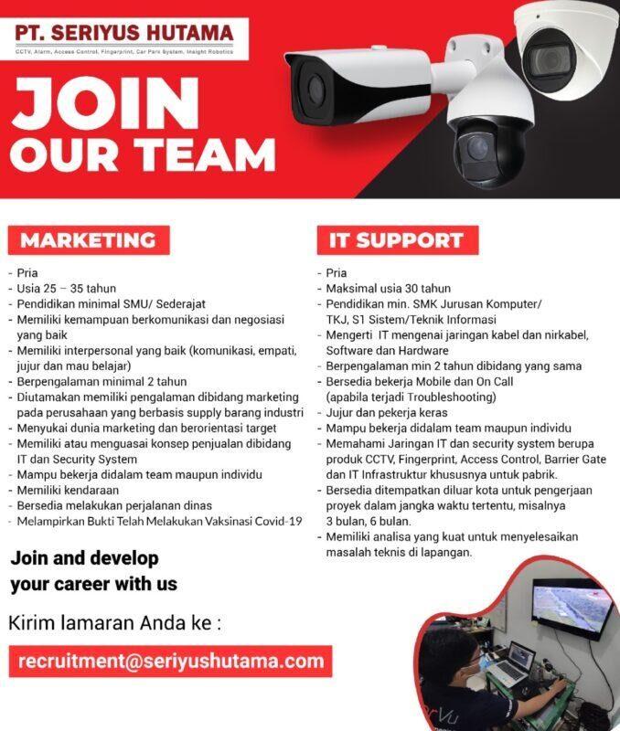 Lowongan Kerja IT Support - Programmer - Marketing di PT. Seriyus ...