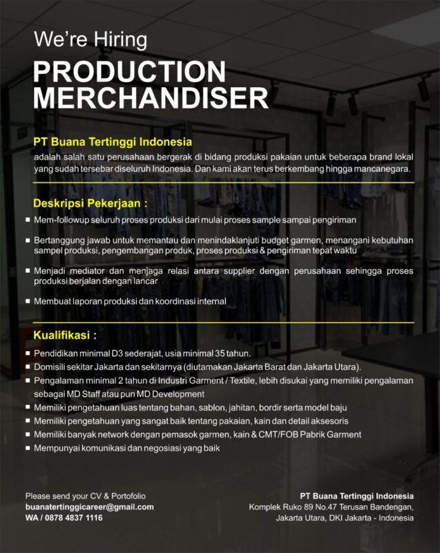 Lowongan Kerja Production Merchandiser - Finishing & Packing Staff di ...