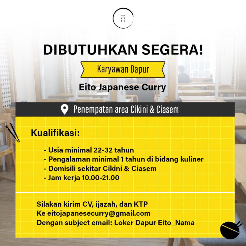 Lowongan Kerja Karyawan Dapur di Eito Curry - JakartaKerja